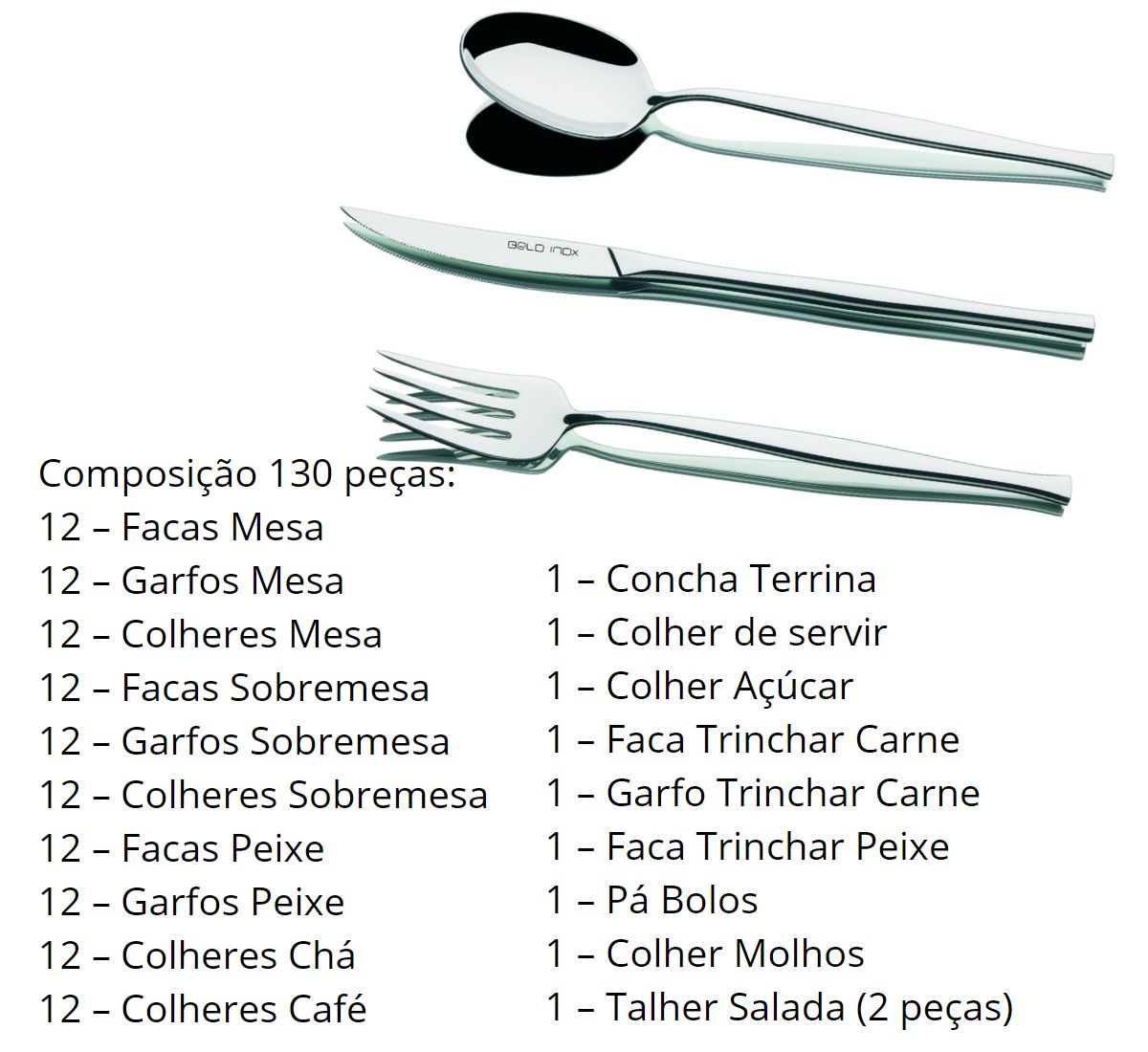 Faqueiro completo Belo Inox - Luna – Na cozinha Silva